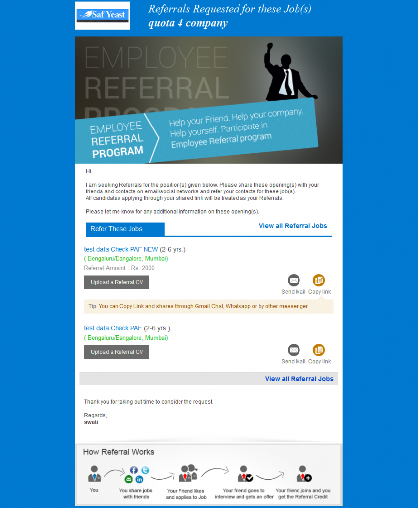 Sample Default mailer | Recruiter Zone